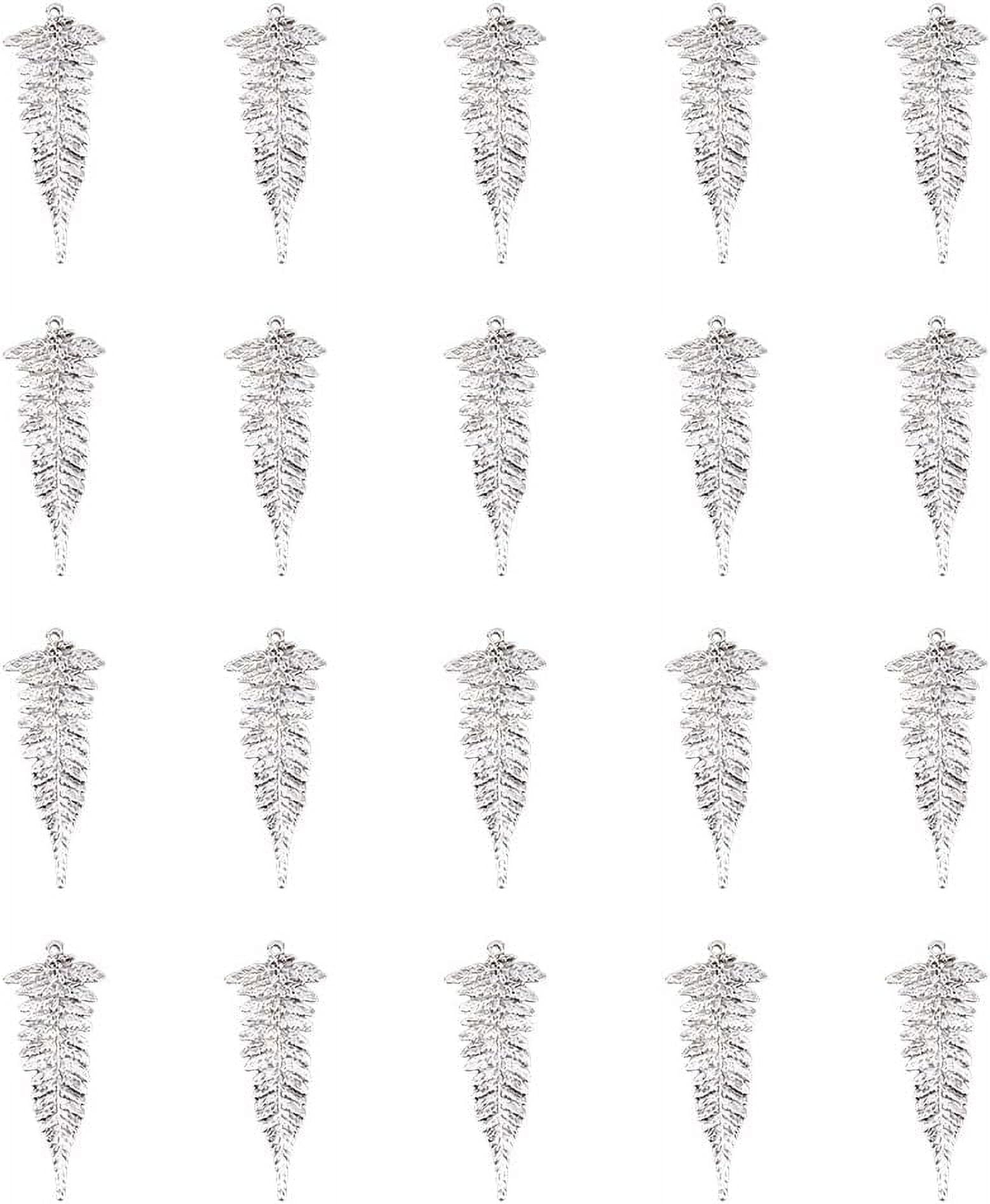 20Pcs Leaf Charms Pendants Silver Long Leaves Charms Autumn Leaves ...