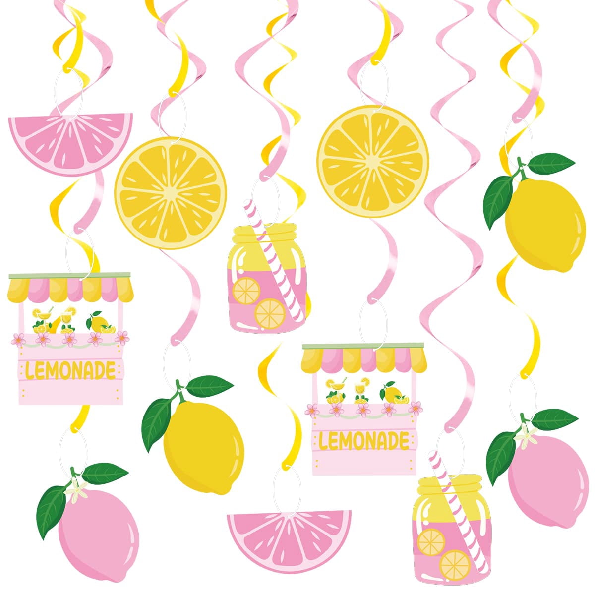 20Pcs Lemon HangingTRDN Swirl Decorations, Citrus Lemonade Party ...