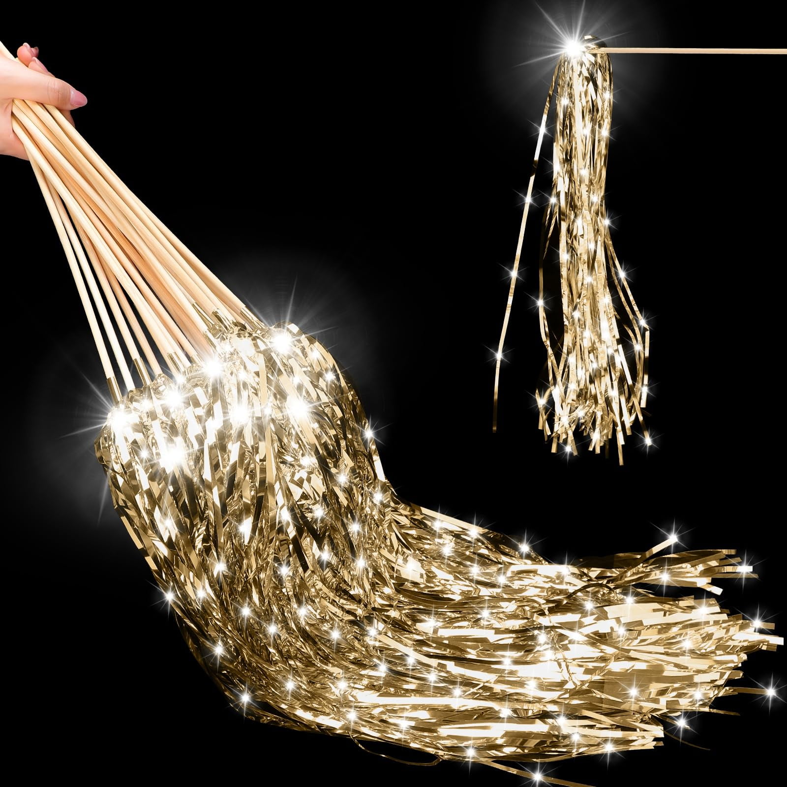 20Pcs Lighted Wedding Wands LED Tinsel Wedding Wands Light up Wedding ...