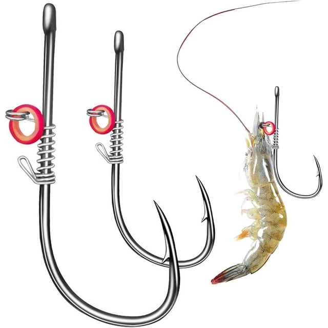 20Pcs Live Shrimp Fixing Hook Heavy Duty Carbon Steel Barbed Fishhook ...