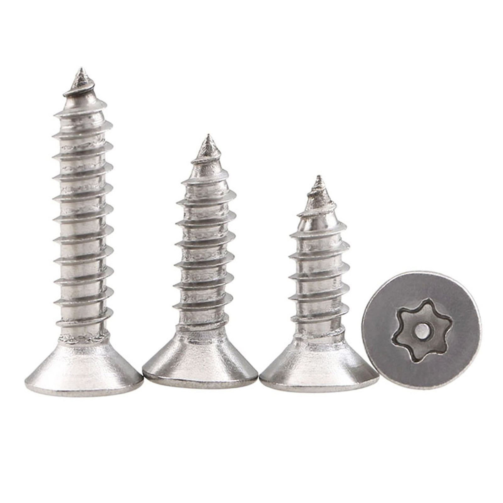 20Pcs M4.8 304 Stainless Steel Countersunk Head Six Stars Plum Self ...