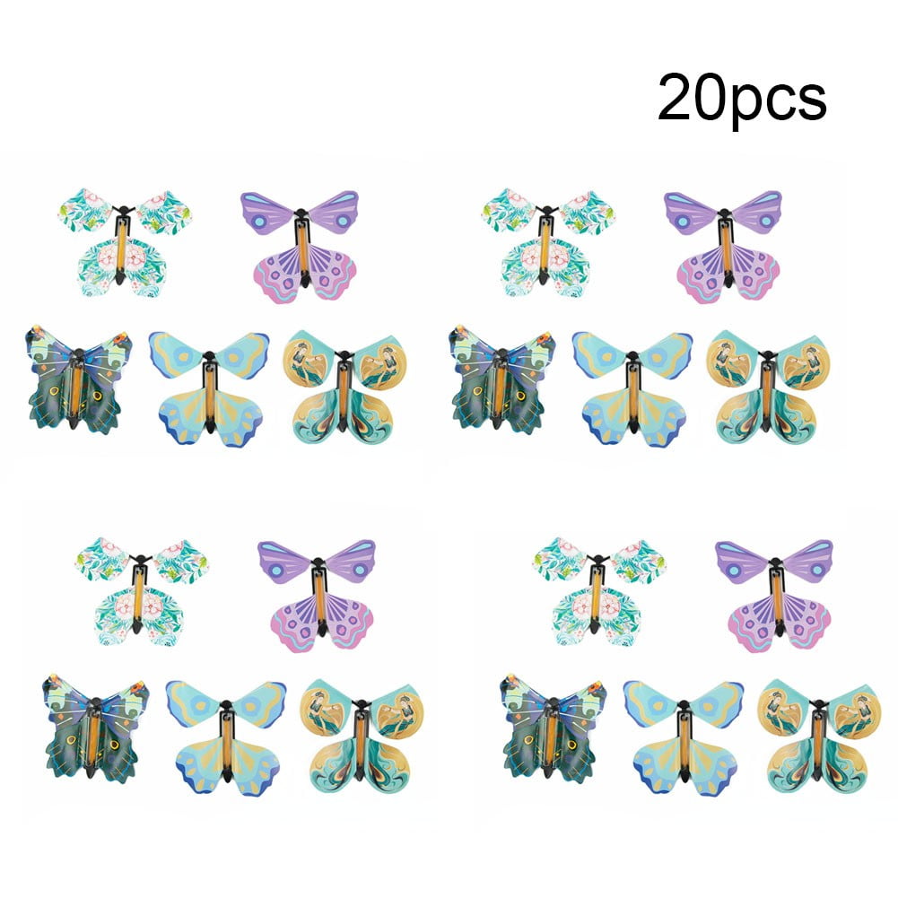 20Pcs Magic Flying Butterfly Card Surprise Wind Up Butterfly in The ...