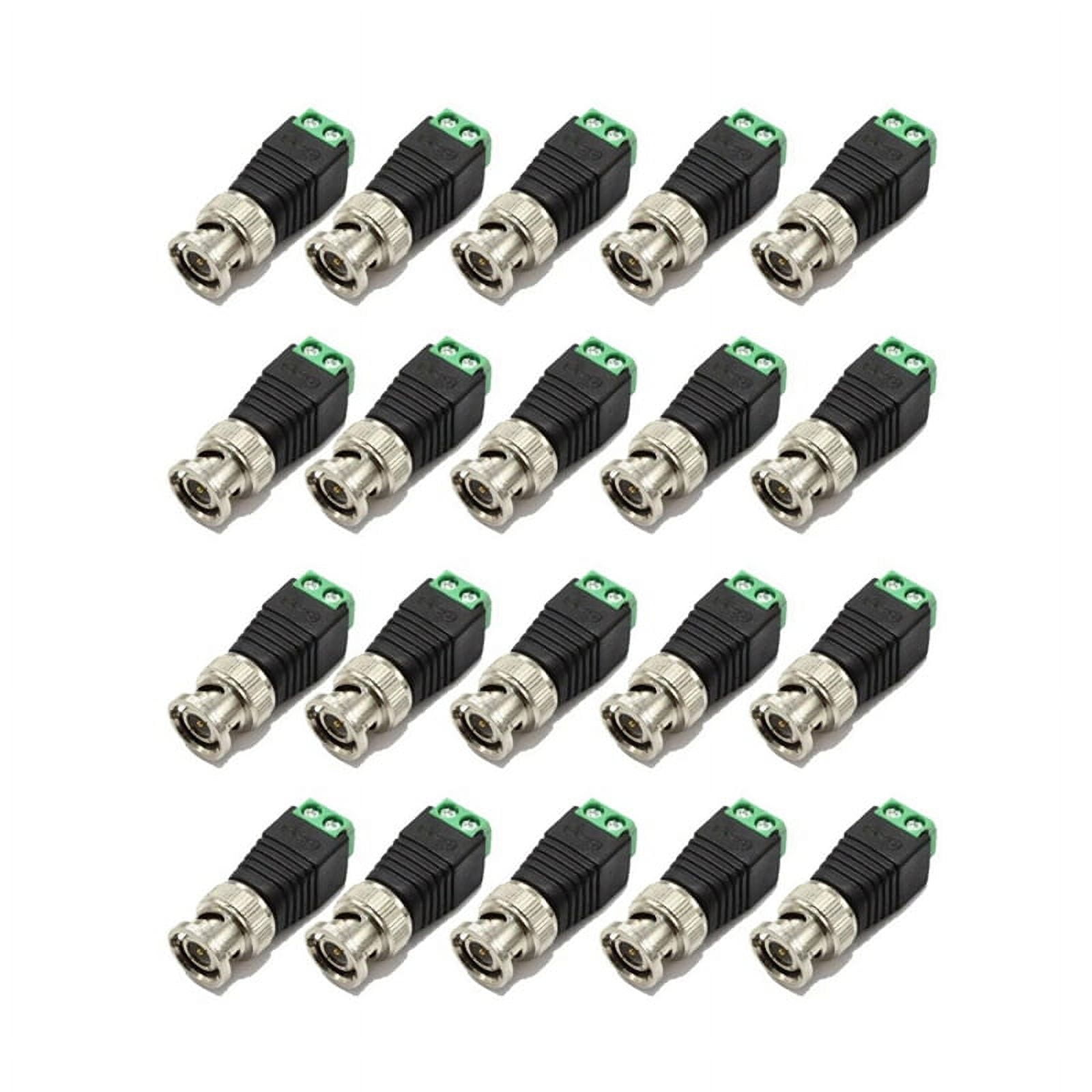 20Pcs Male Metal BNC Connector with DC Connector Plug Screw Terminal ...