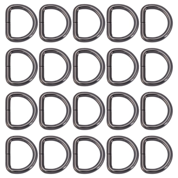 20Pcs Metal D Rings Zinc Alloy Heavy Duty Solid Dee Rings Gunmetal ...