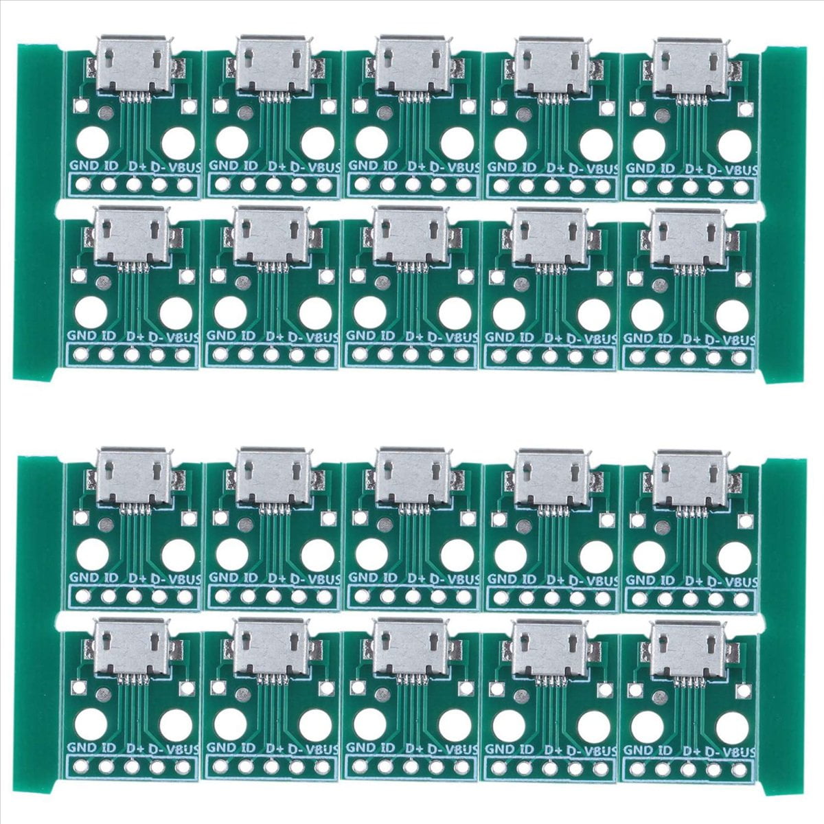 20Pcs Micro-Usb to Dip Adapter 5Pin Female Connector B Type Pcb ...