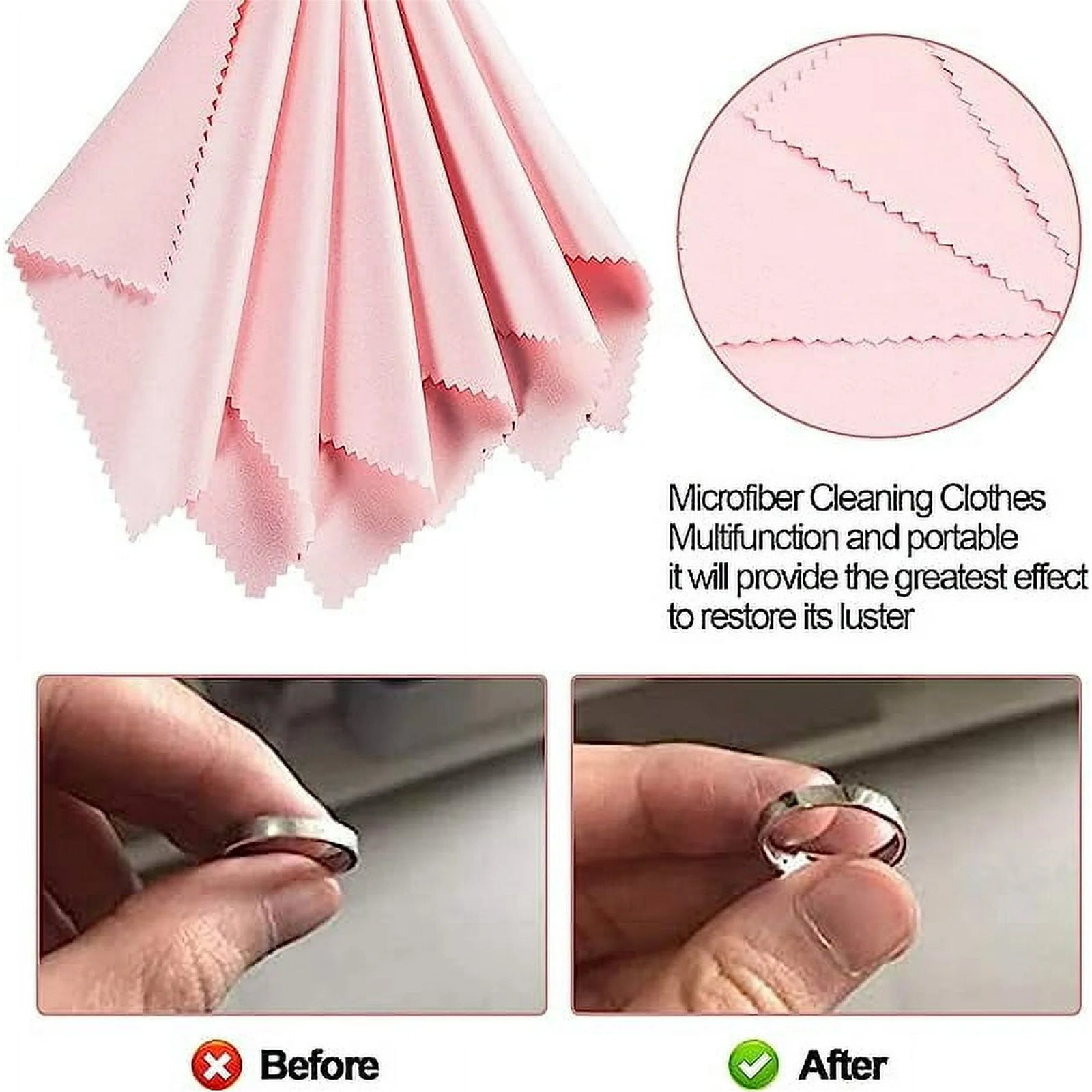 20Pcs Microfiber White Polishing Cleaning Cloths, Bulk Pack, For Silver ...