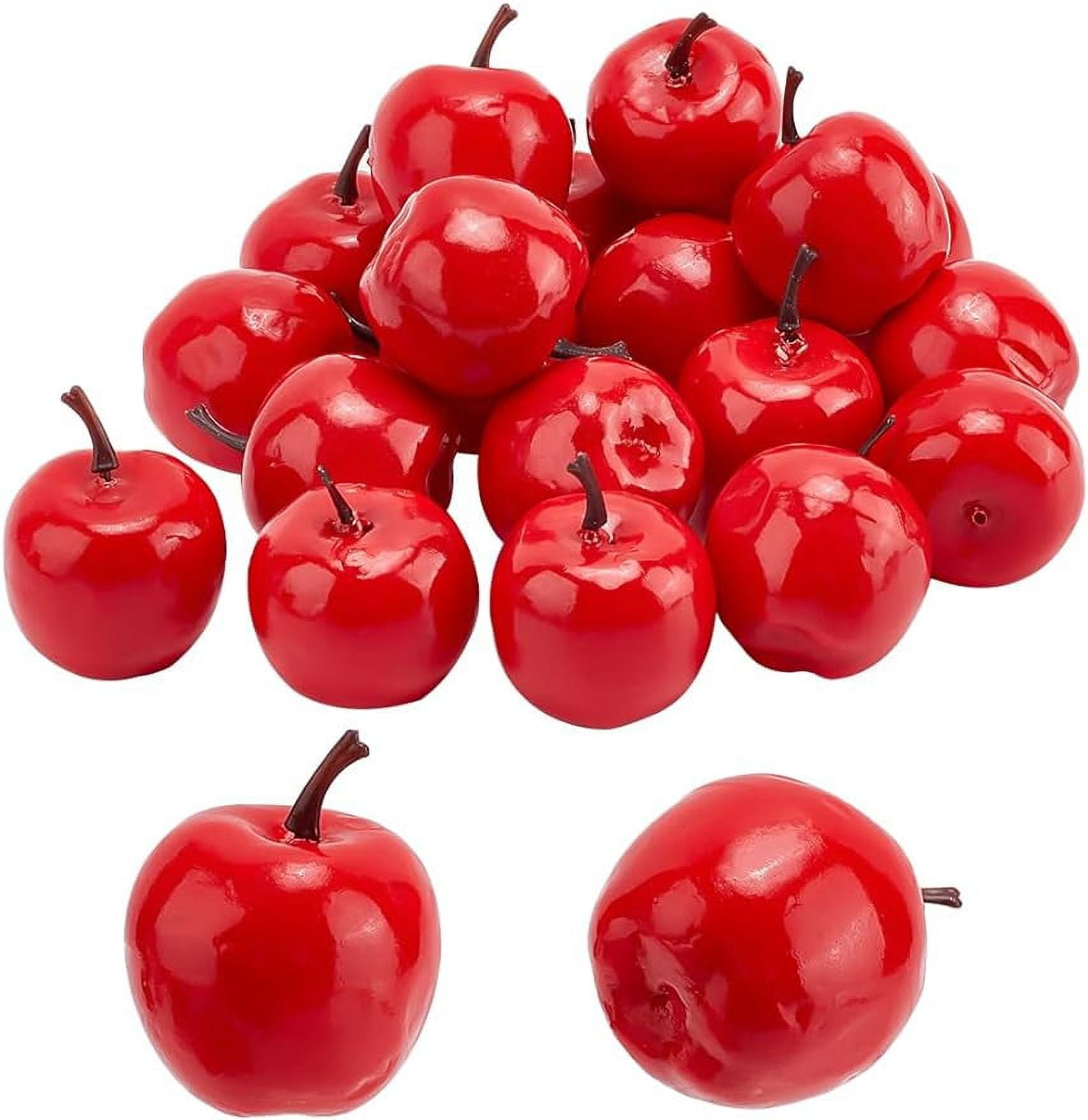 20Pcs Mini Apples 1.7x1.4Inch Artificial Apples Red Faux Apples ...