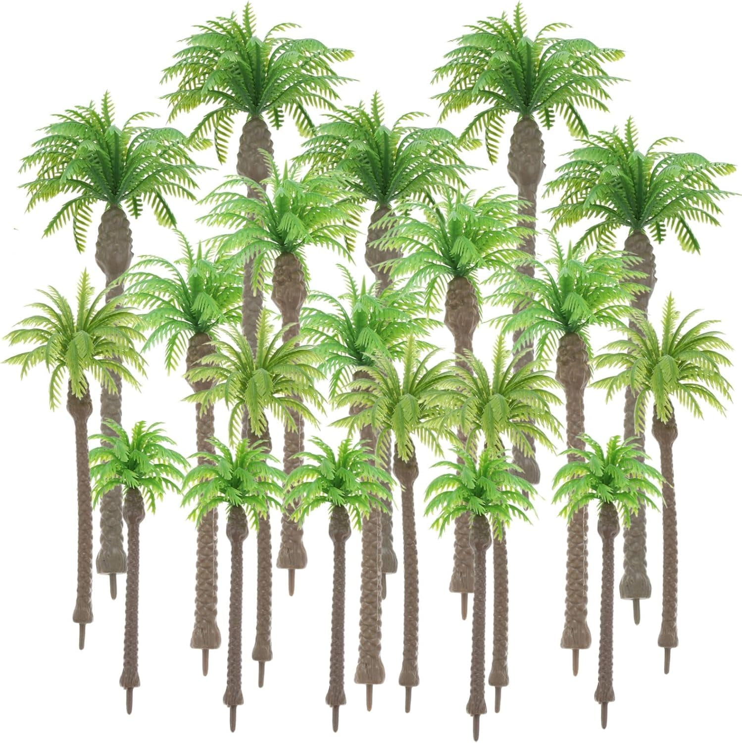 20Pcs Mini Coconut Palm Model Trees, Miniature Green Tree Model Plants ...