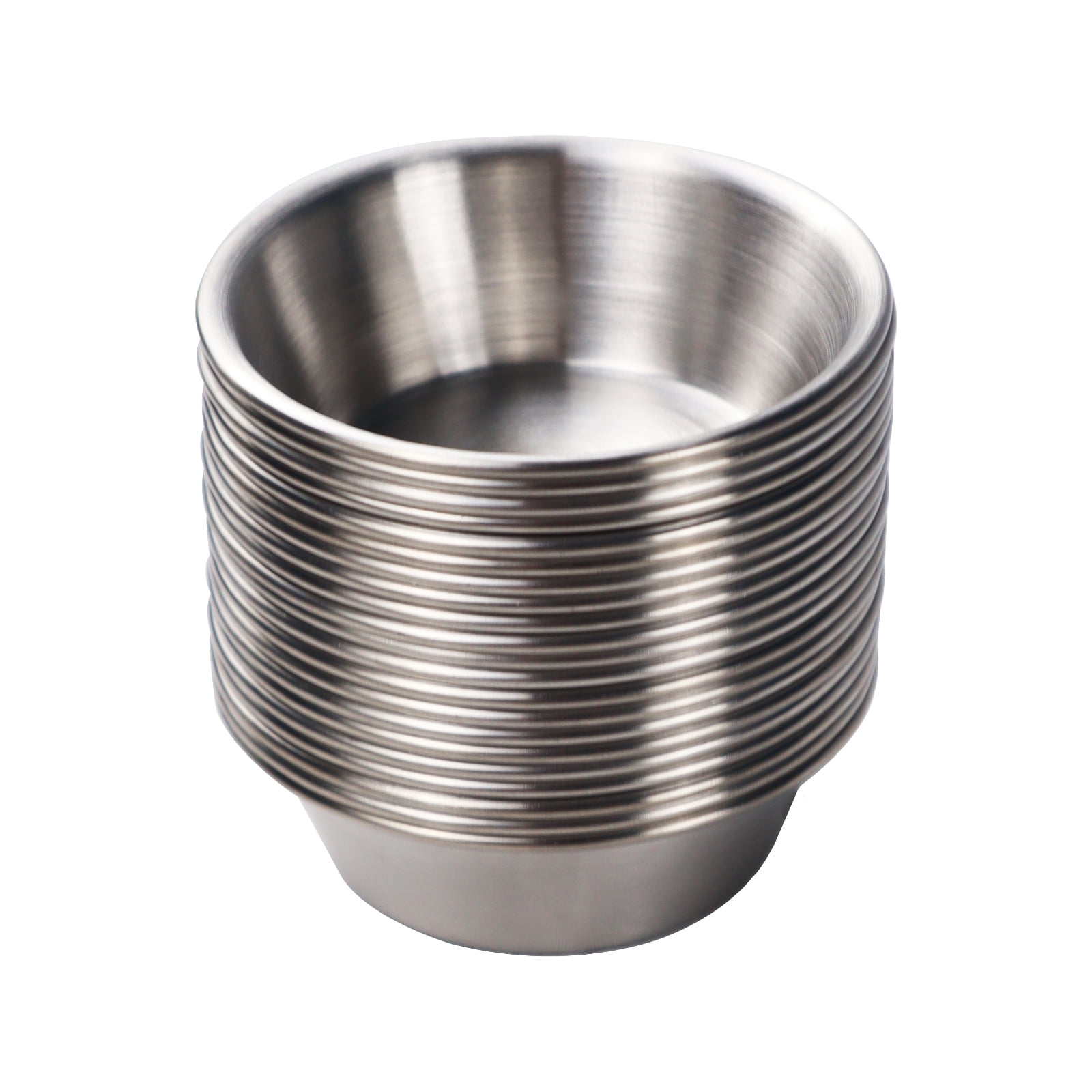 20Pcs Mini Stainless Steel Seasoning Dishes, 2.3oz Dipping Sauce Bowls ...