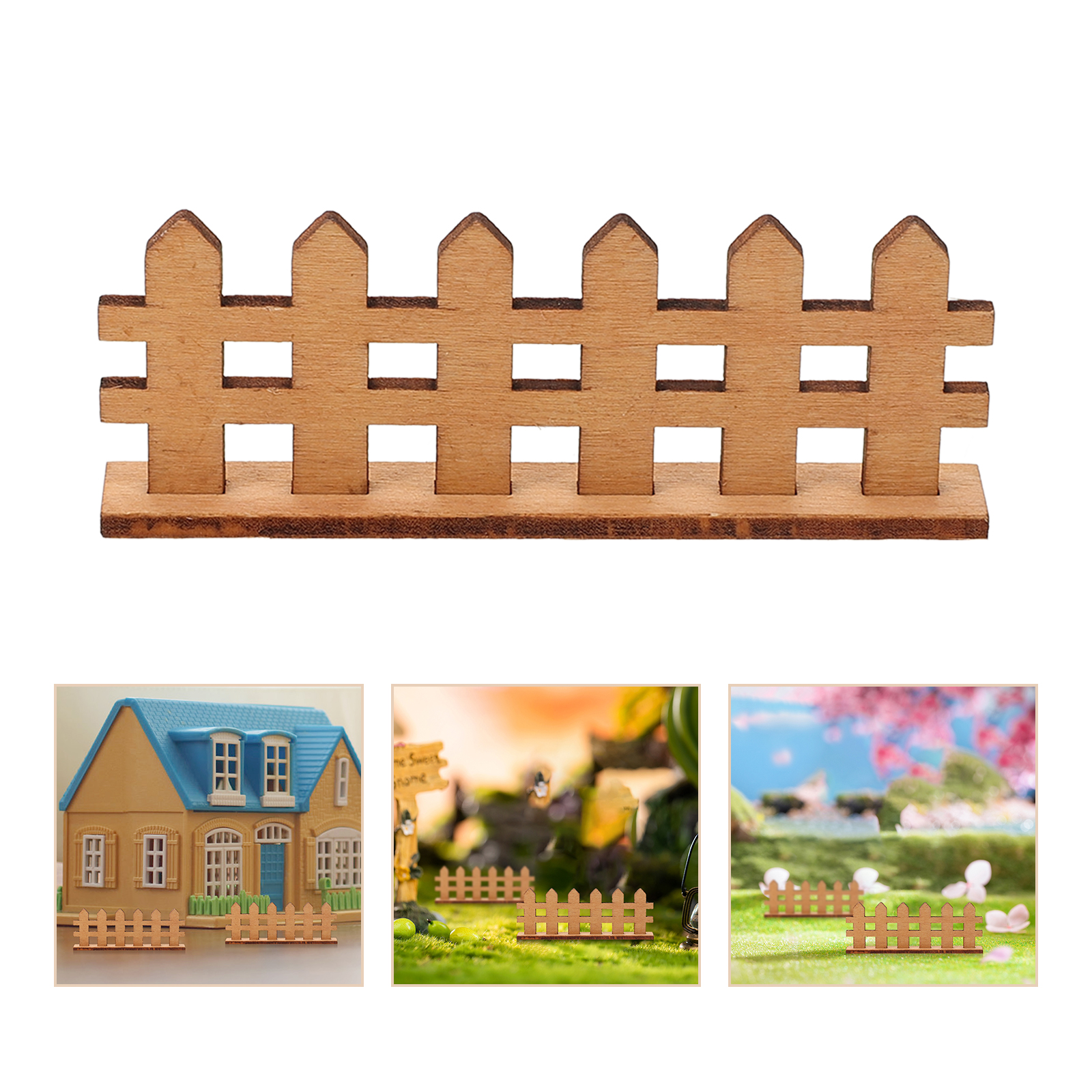 WHAMVOX 20Pack Mini House Wooden Fences for Fairy Tale Gardens and ...