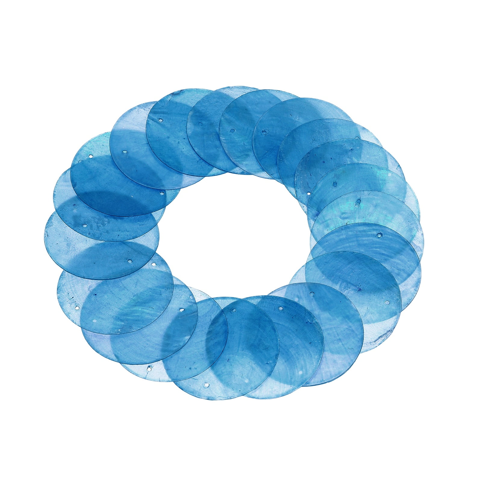 20Pcs Natural Round Capiz Shell Beads with 2 Holes - 5cm Diameter ...