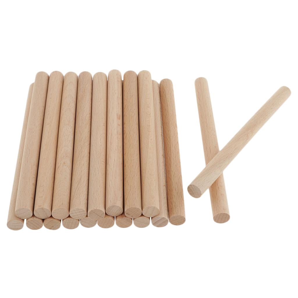 20Pcs Natural Wooden Dowel Rods, Unfinished Hardwood Craft s, Prop s ...