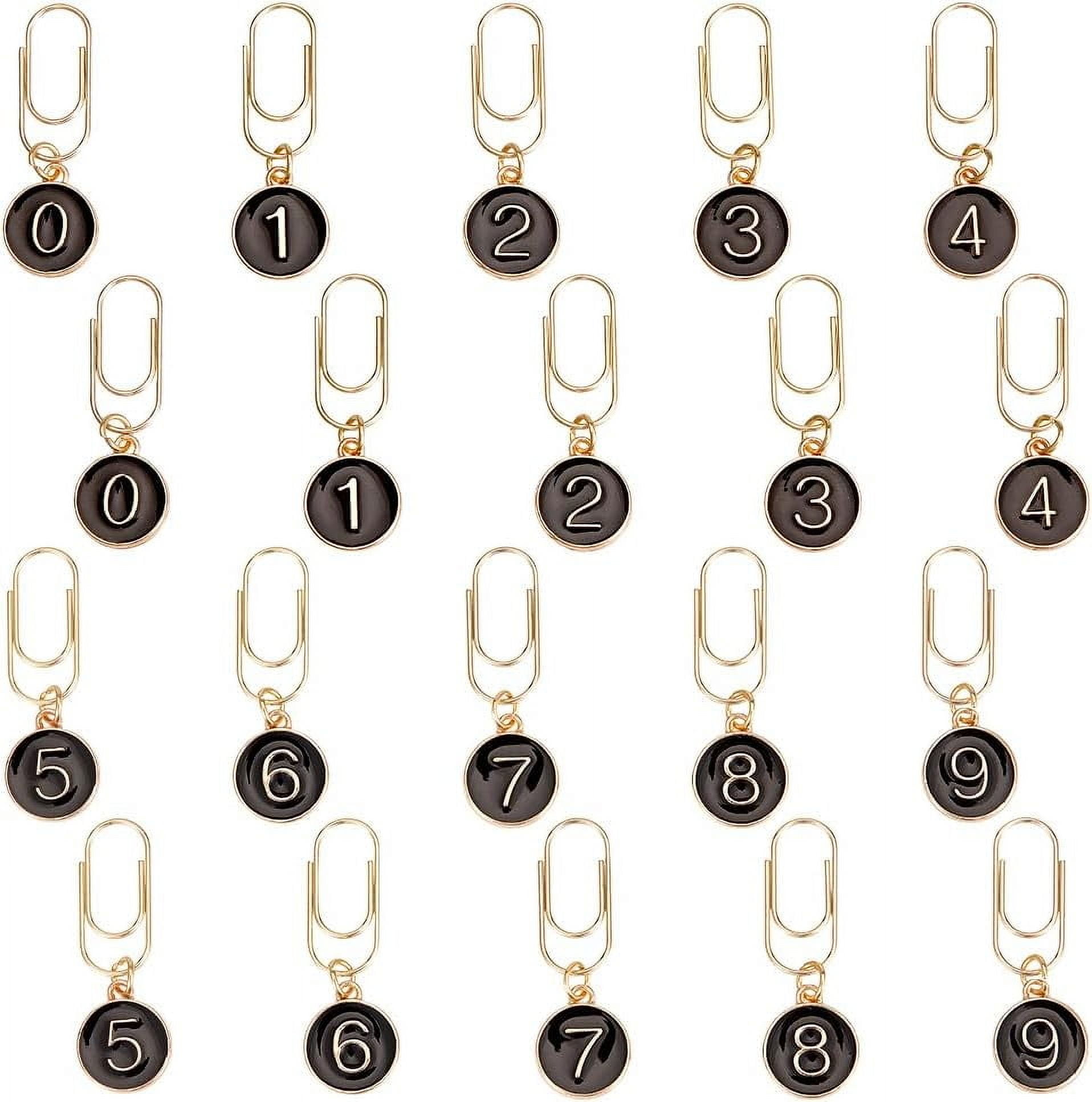 20Pcs Number 0~9 Paperclips 1.4 Inch Alloy Pendant Paper Clip with ...