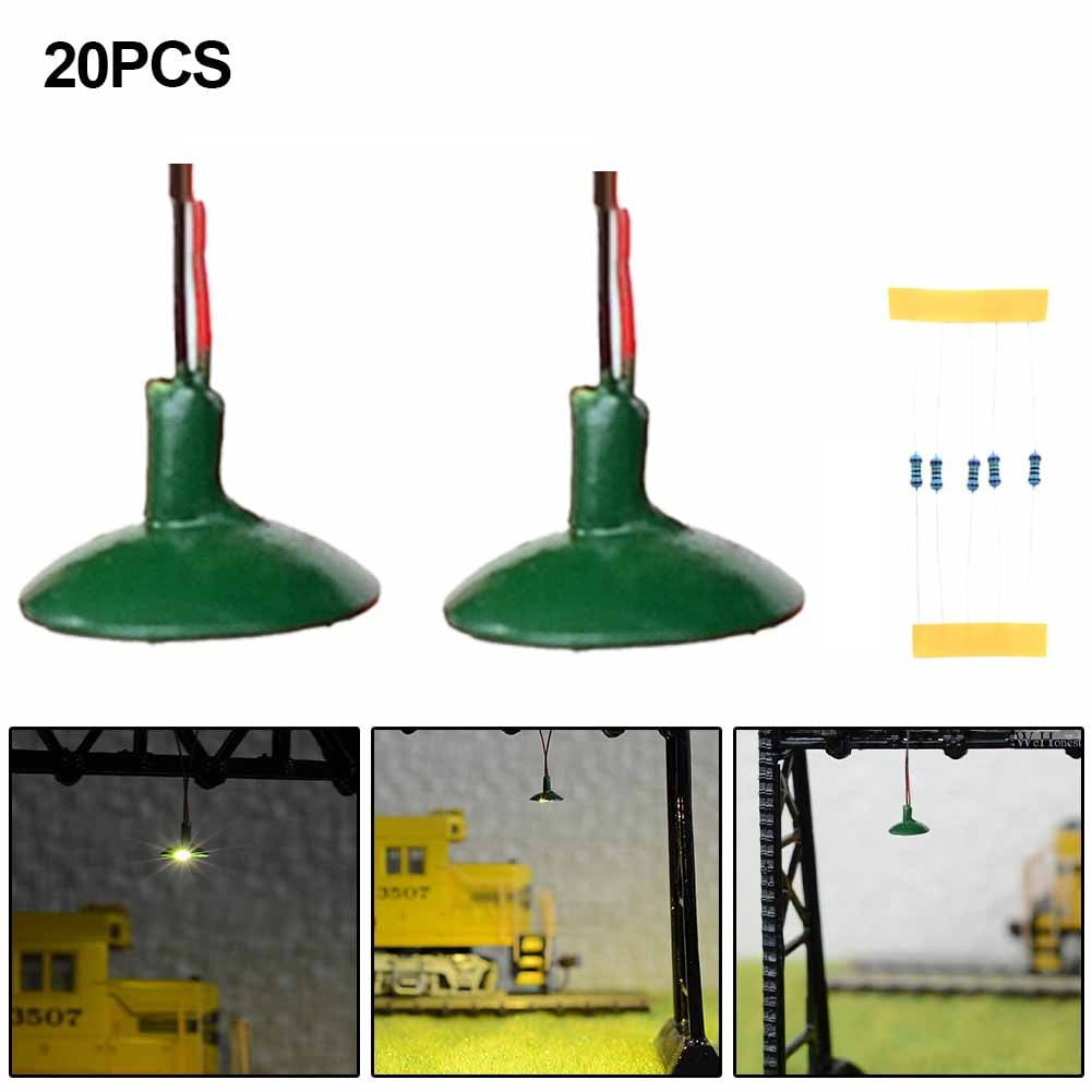 20Pcs OO/HO Scale LED Ceiling Lamps for Model Railway Building Layouts ...