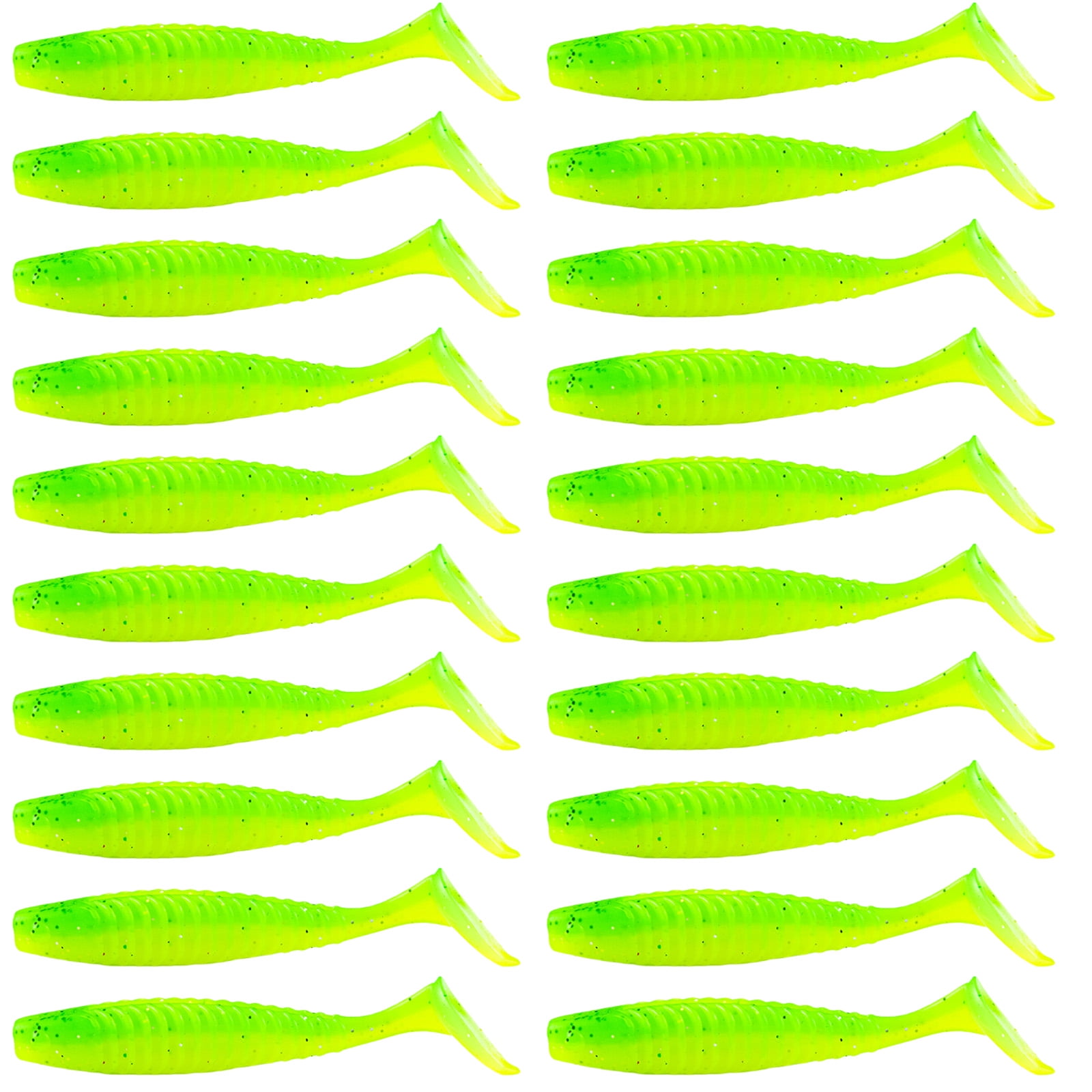 20Pcs Paddle Tail Swimbaits Crankbaits T Tail Soft Baits Soft Fishing ...