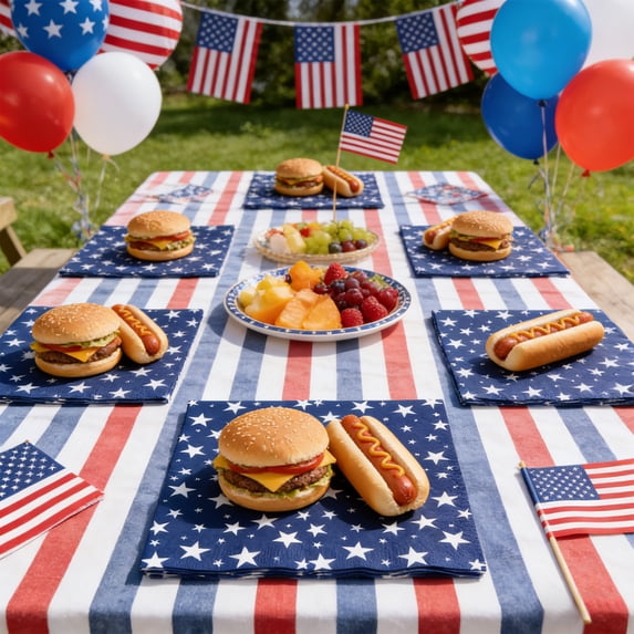 20Pcs Patriotic Paper Napkins, 6.5x6.5in USA Flag Statue of Liberty ...