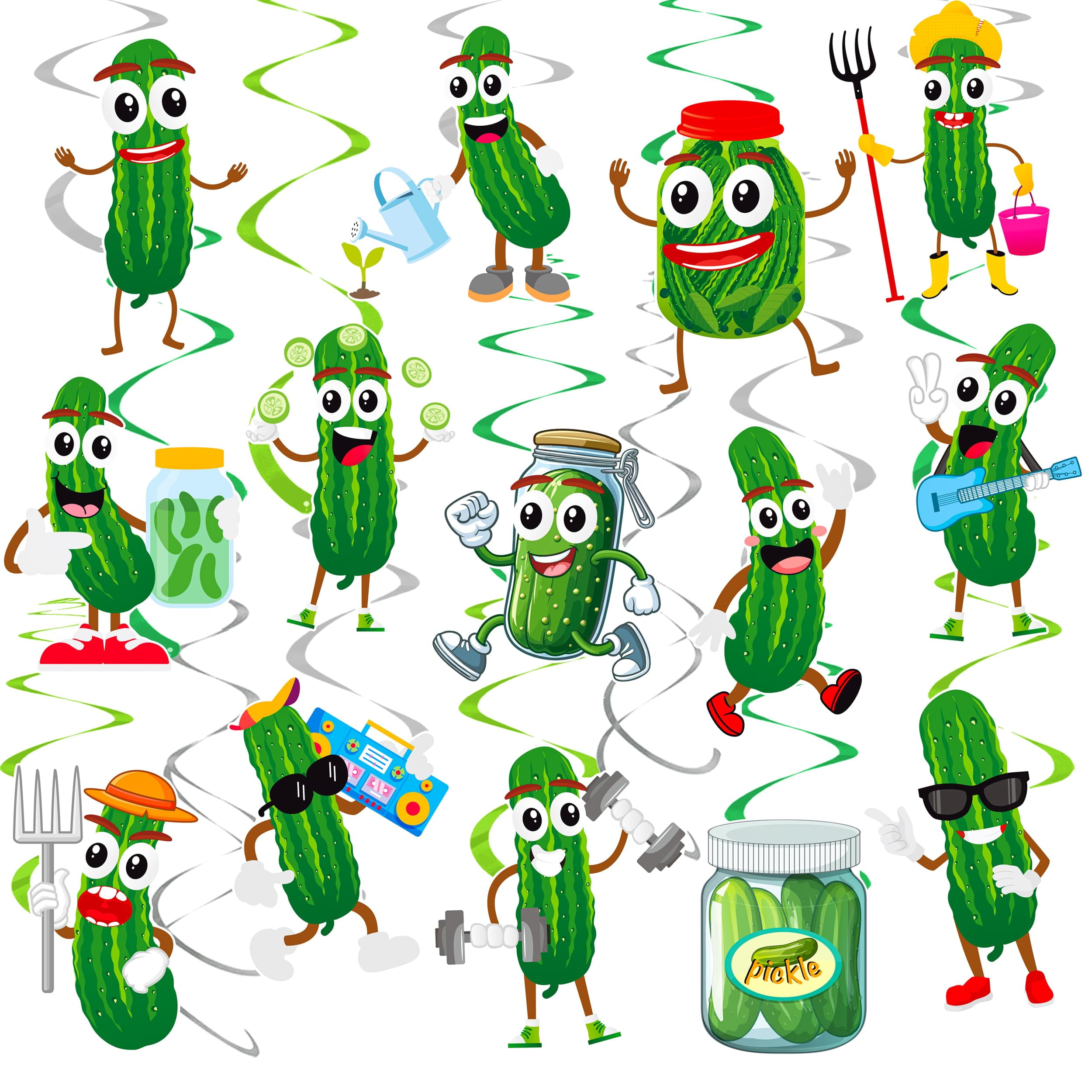 20Pcs Pickle PartyTRDN Hanging Swirls Funny Pickle Birthday Party Cute ...