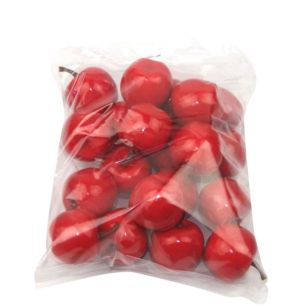 20pcs Plastic Artificial-Apples Fruits Lifelike Kitchen Fake Fruit Home ...
