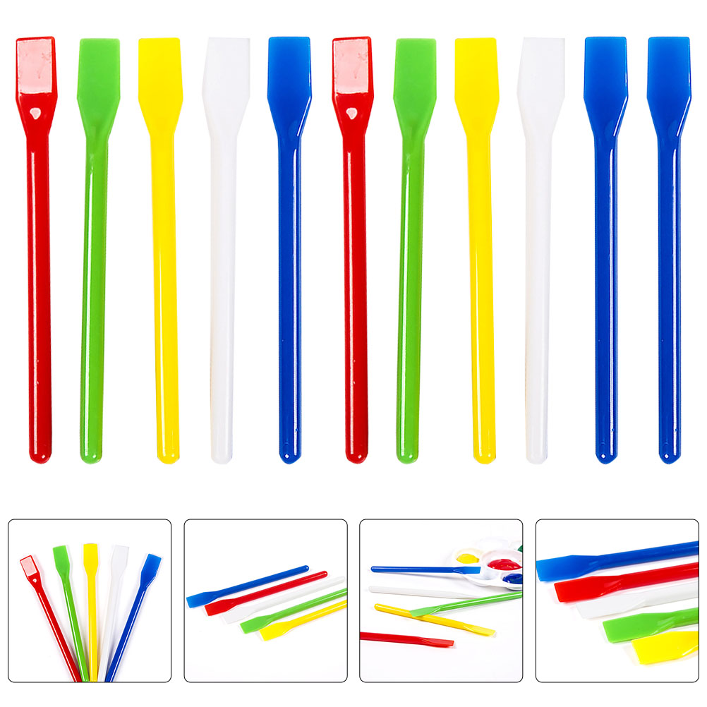 20Pcs Plastic Glue Stick Art Paint Stirring Rod Colorful Painting Stick ...
