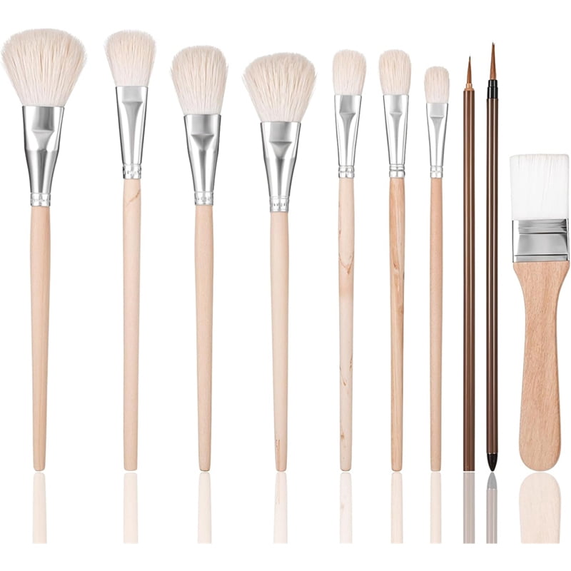 20Pcs Pottery Glaze Brushes Soft Bristle Ceramic Brushes Set Acrylic ...