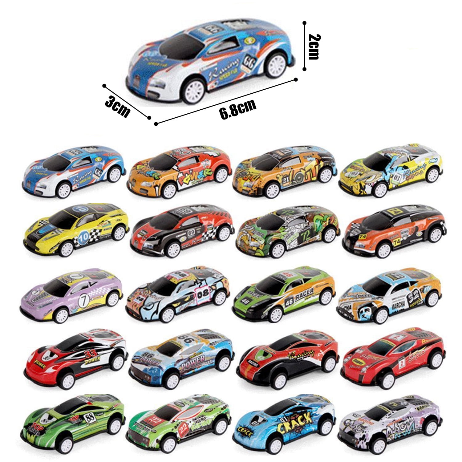 20Pcs Pull Back Vehicles, Car Toy Play Set, Friction Powered Die-cast ...