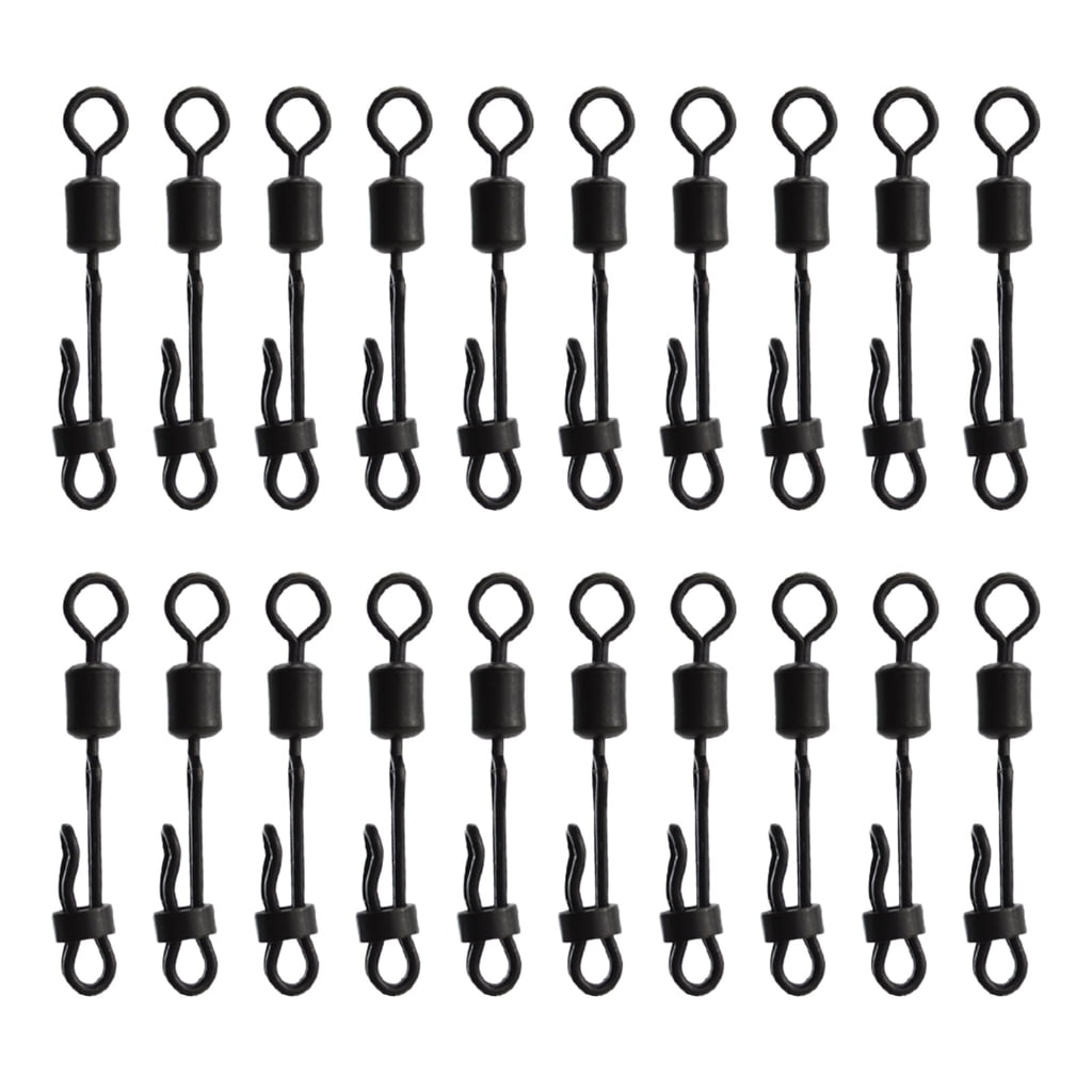 20Pcs Quickly Change Swivels with Clam Lock Clip Carp Fishing ...