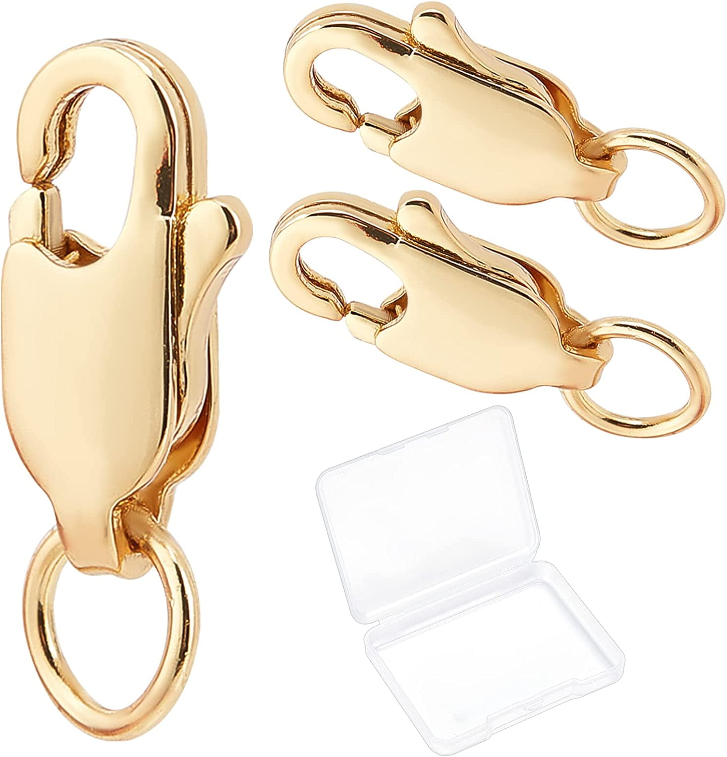20Pcs Rack Plating Brass Lobster Claw Clasps with Jump Rings Cadmium ...