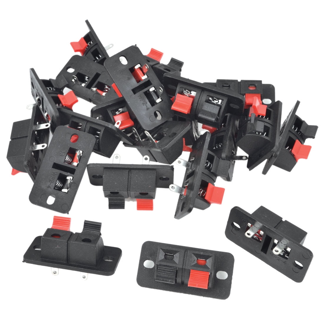 20Pcs Red and Black Spring Push Type Audio Terminal Board Connector ...