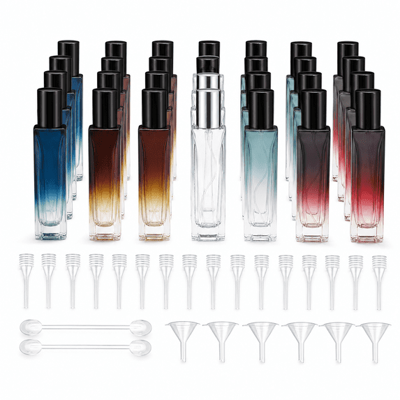 20Pcs Refillable Perfume Atomizer Set, 0.34oz Gradient Glass Spray ...
