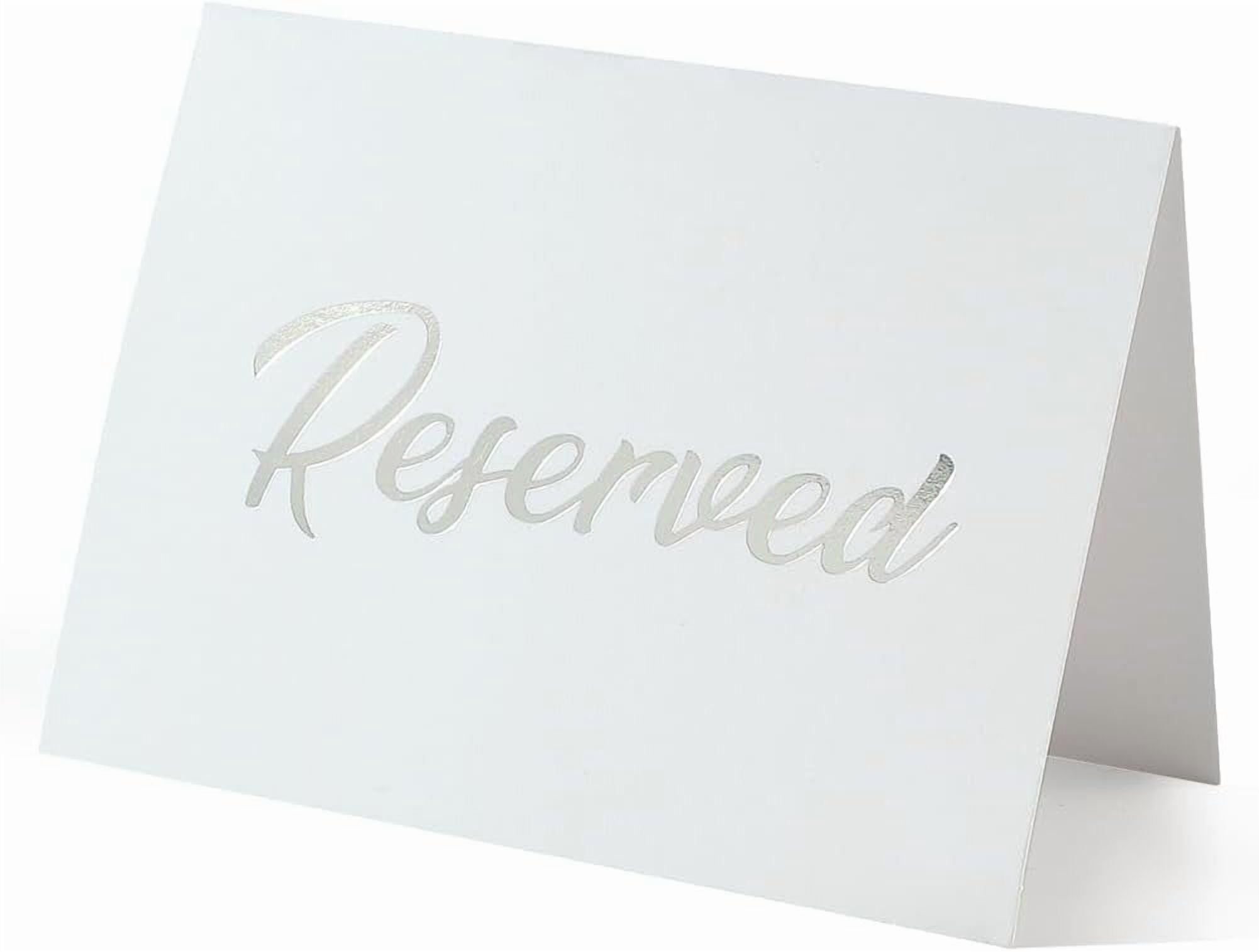 20Pcs Reserved Sign Paper Silver Table Signs Bulk 3.94" x 5.91 ...
