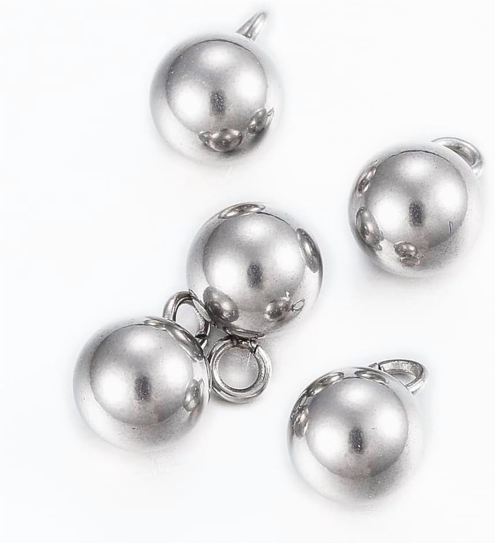 20Pcs Resistant 304 Stainless Steel Sphere Charms Round Ball Stainless ...