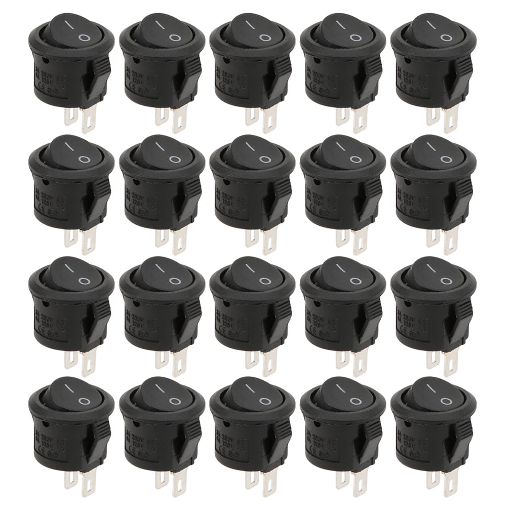 20Pcs Rocker Switch Power Switch Small Round 2 Pin 2 Position KCD11 ...