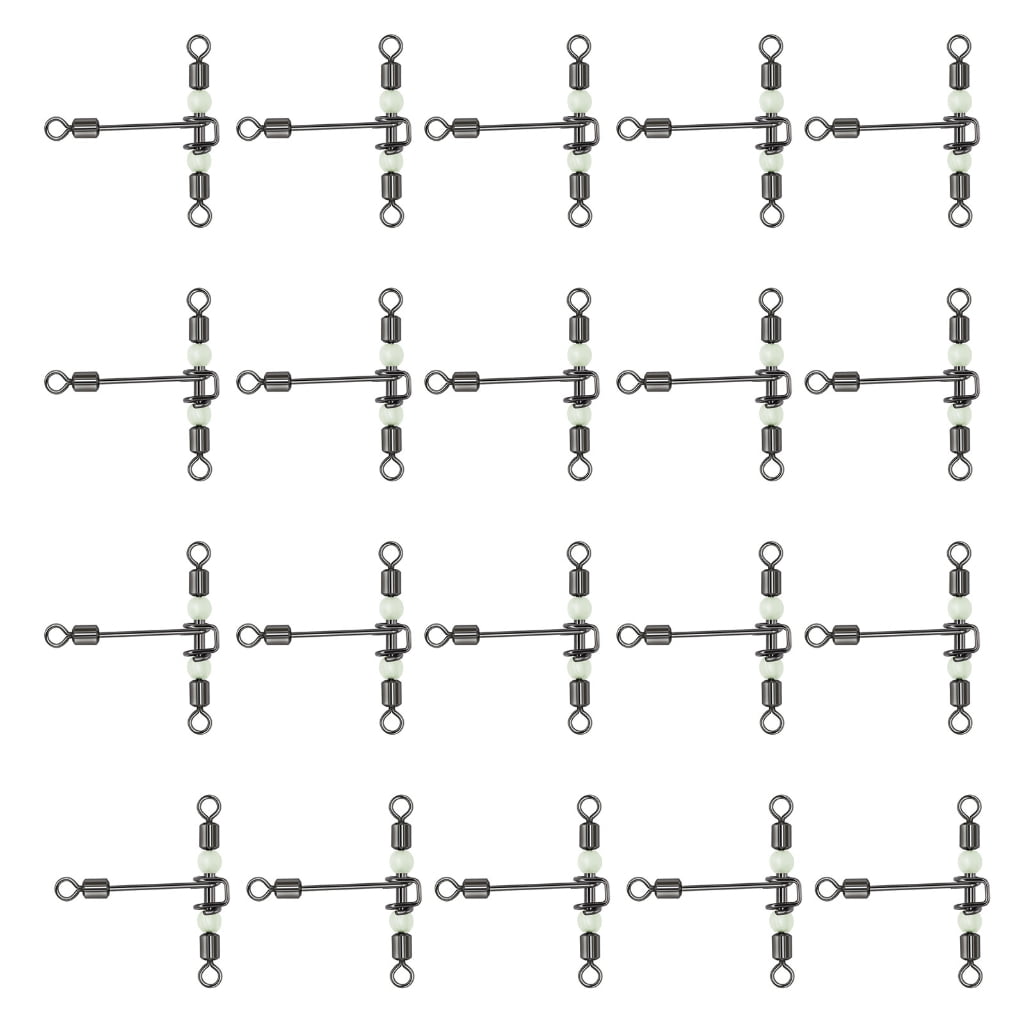 20Pcs Rolling Swivels with Glow Beads Line Three Way Swivels - Walmart.com