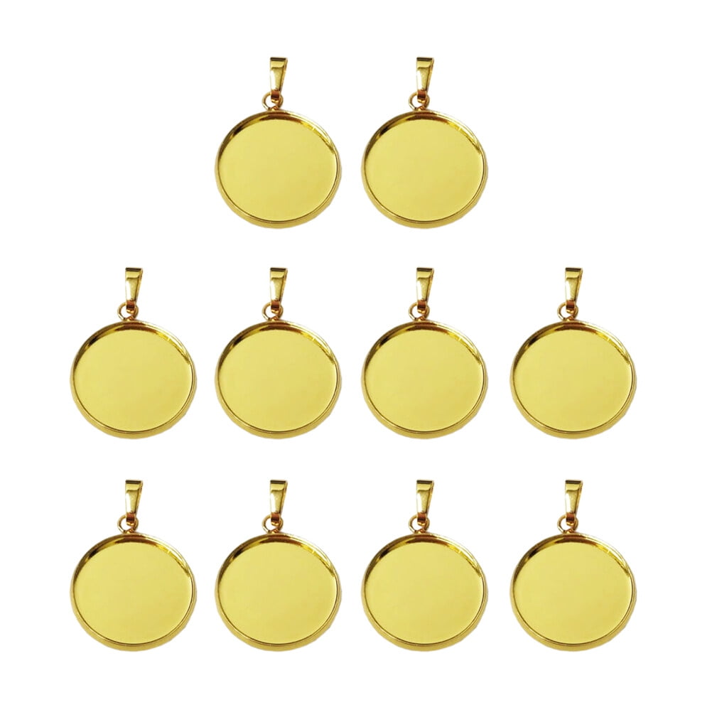 20Pcs Round Bezel Pendant Trays 30mm Stainless Steel Pendant Setting ...