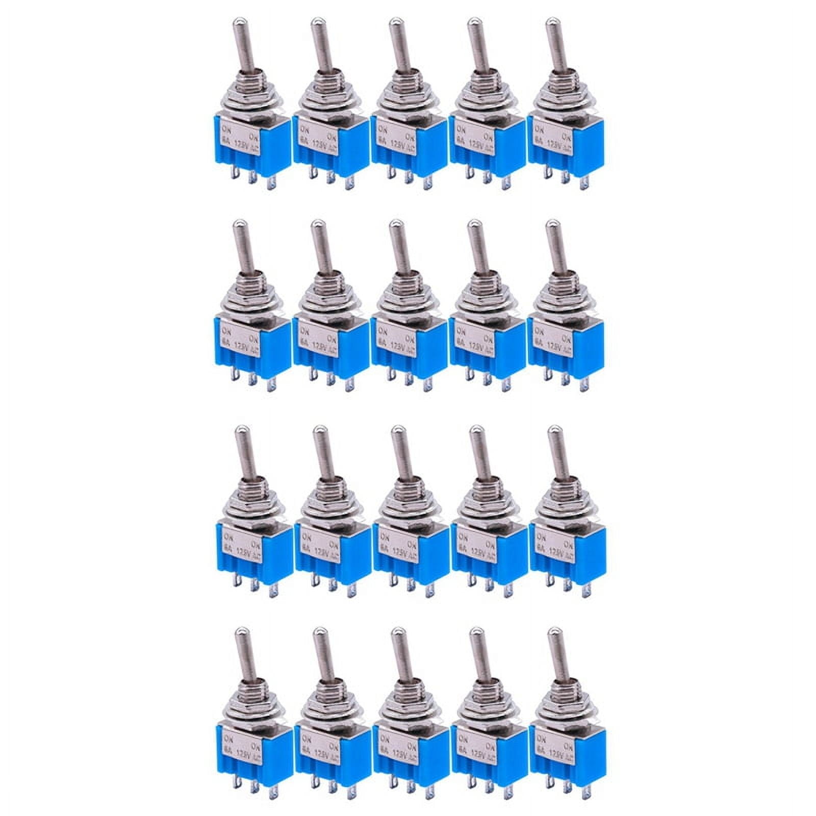 20Pcs SPDT Mini Toggle Switch 3-Pin 2 Position ON/ON Miniature Toggle ...