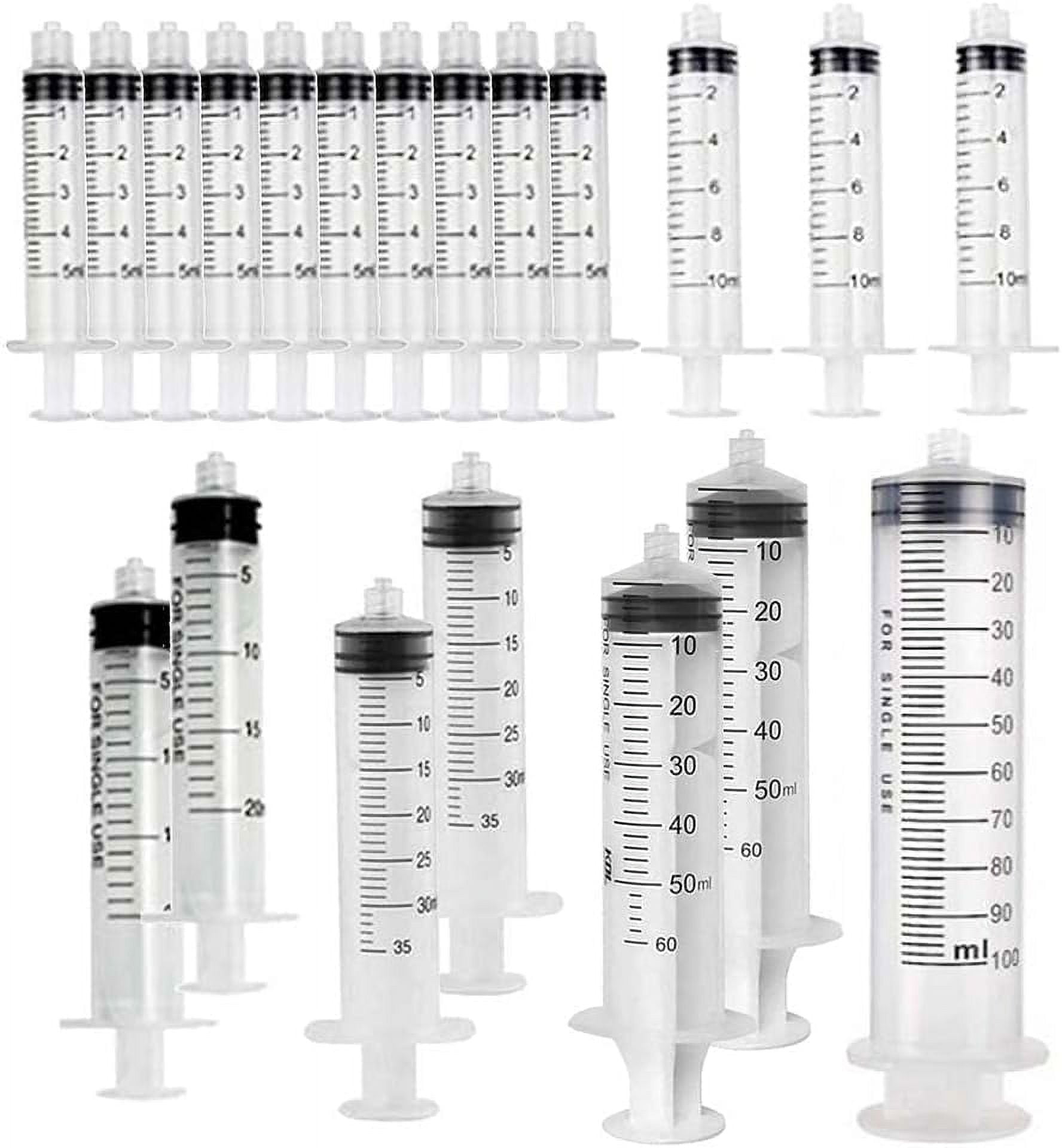 20Pcs/Set 6 Sizes Plastic Syringes Luer Lock With Measurement No Needle ...