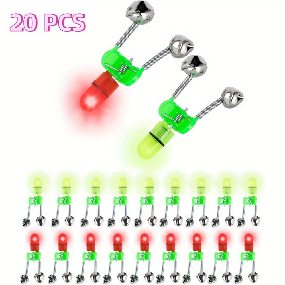 20Pcs/Set Night Fishing Rod Bite Bait Alarm Light with Twin Bells Ring ...