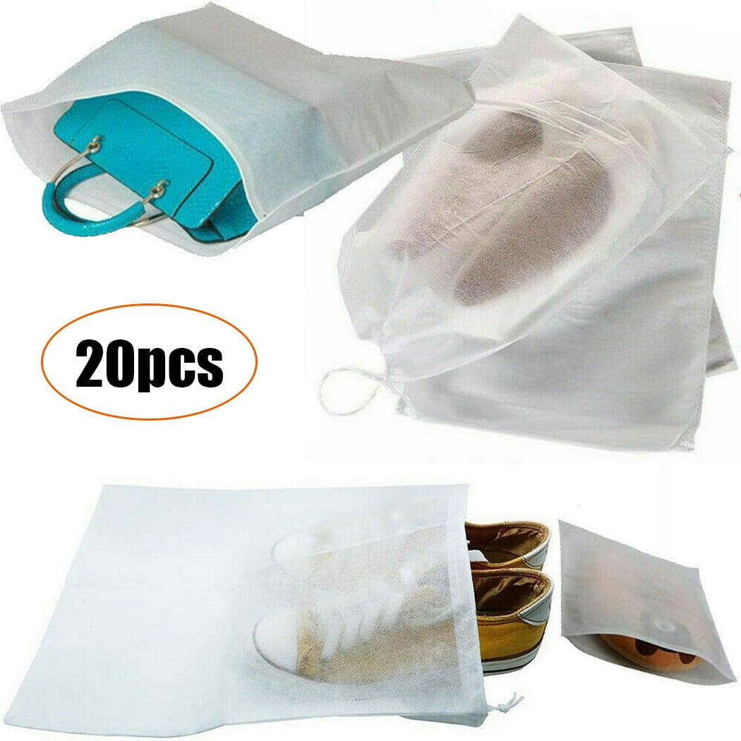 20Pcs/Set Portable Drawstring Shoes Clear Storage Bag Dust Bags Travel ...