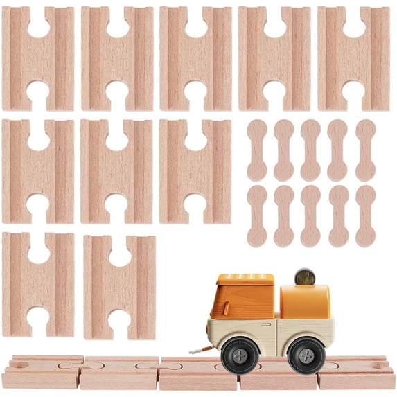 20Pcs/Set Wooden Dog Bone Track Connector Pack Accessories with 10Pcs ...