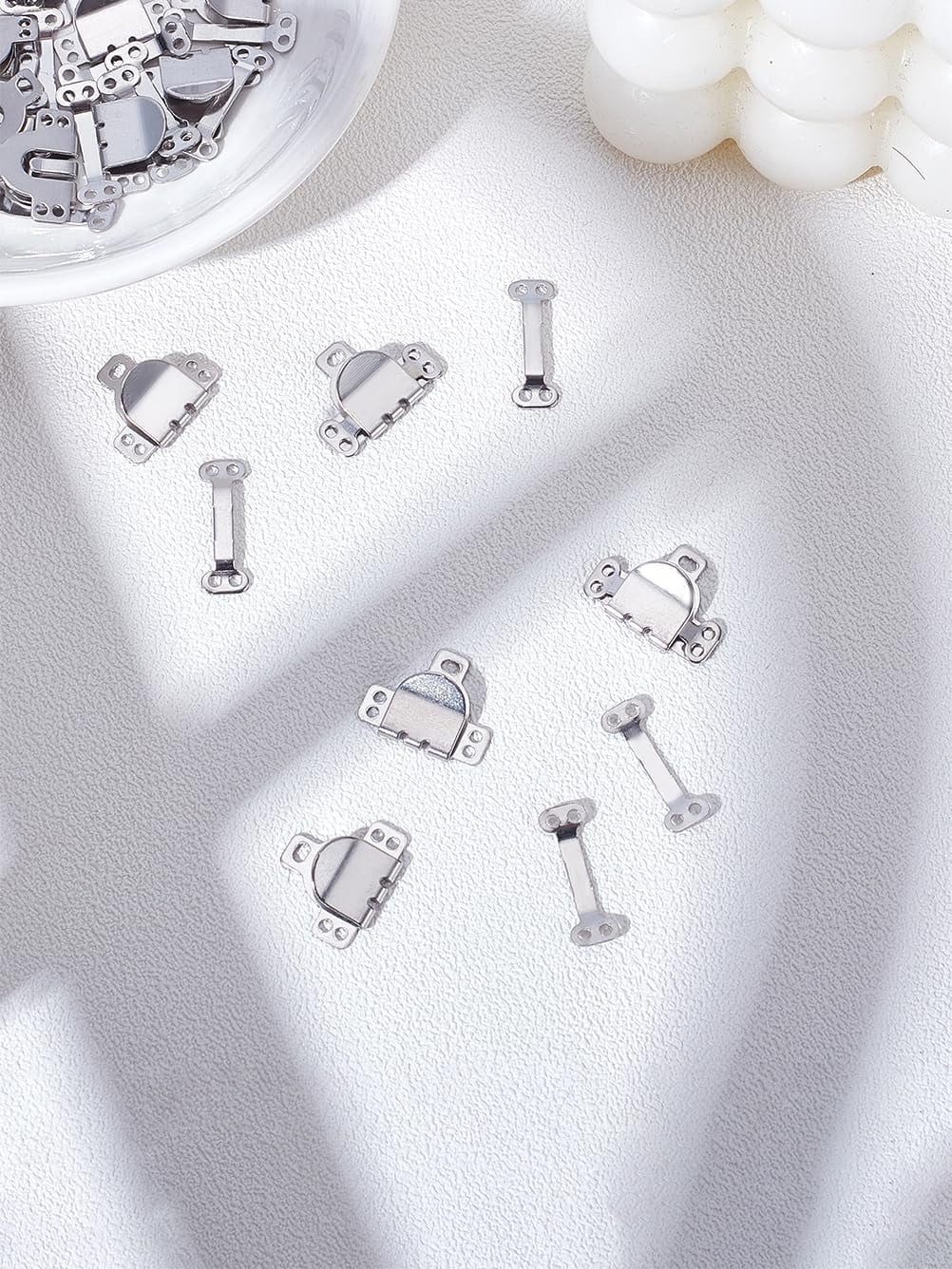 20Pcs Sewing Hooks and Eyes Closure Brass Trouser Fasteners Press Studs ...