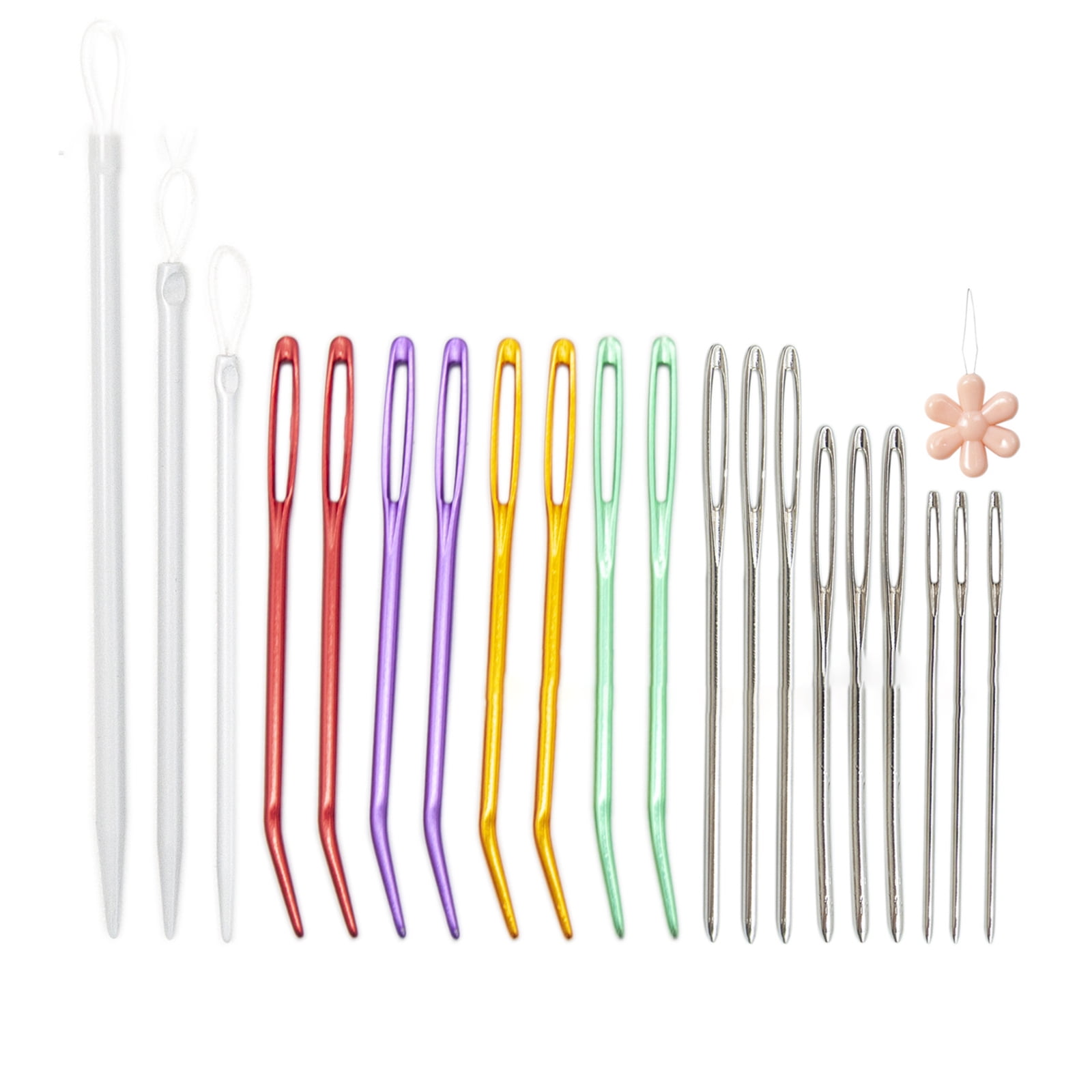 20Pcs Sewing Knitting Needle Set Including 8 Tapestry Needle, 9 Big Eye ...
