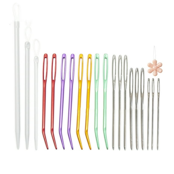 20Pcs Sewing Knitting Needle Set Including 8 Tapestry Needle, 9 Big Eye ...
