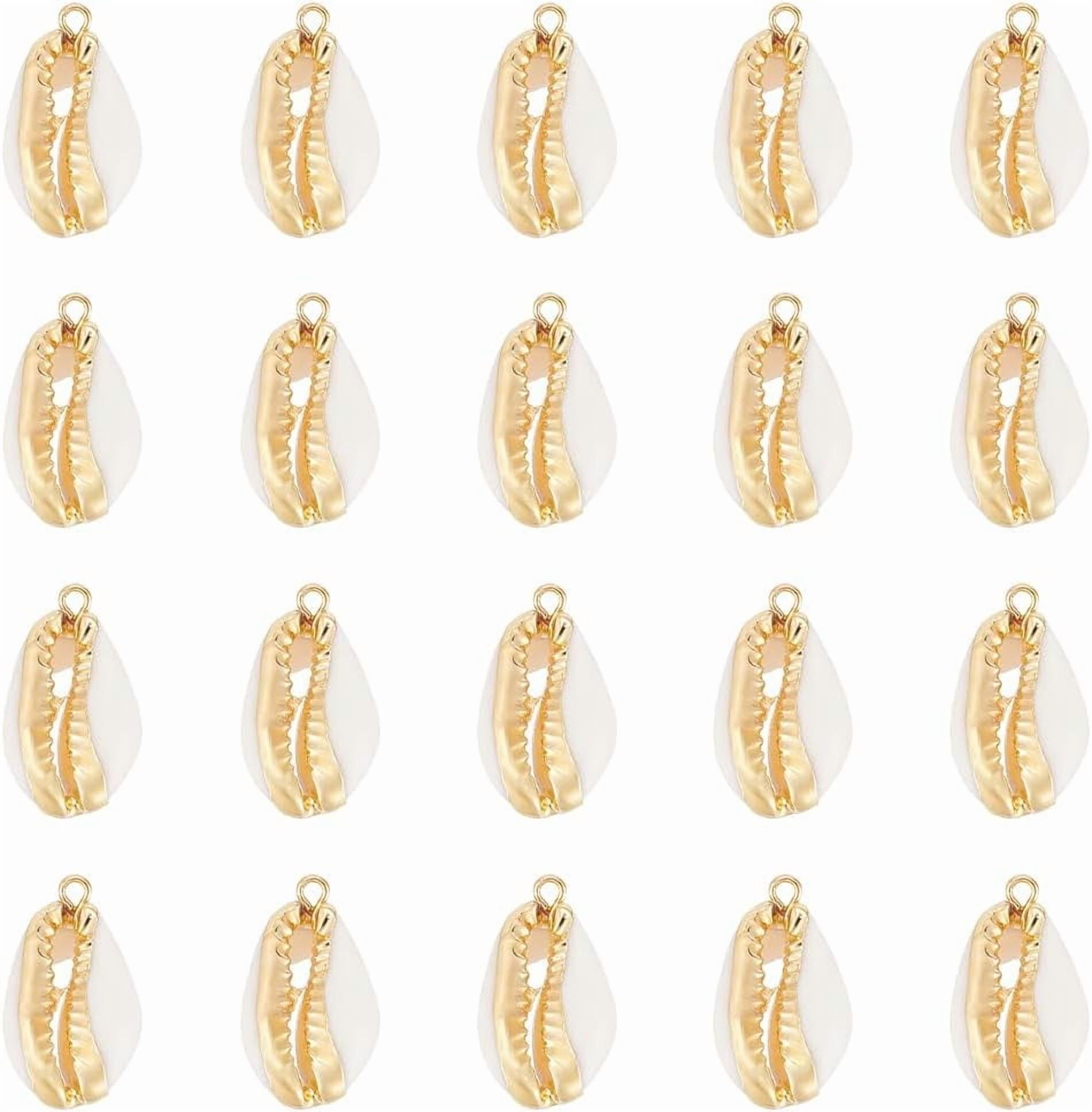 20Pcs Shell Charms Natural White Cowrie Sea Shells Pendant Conch Shells ...