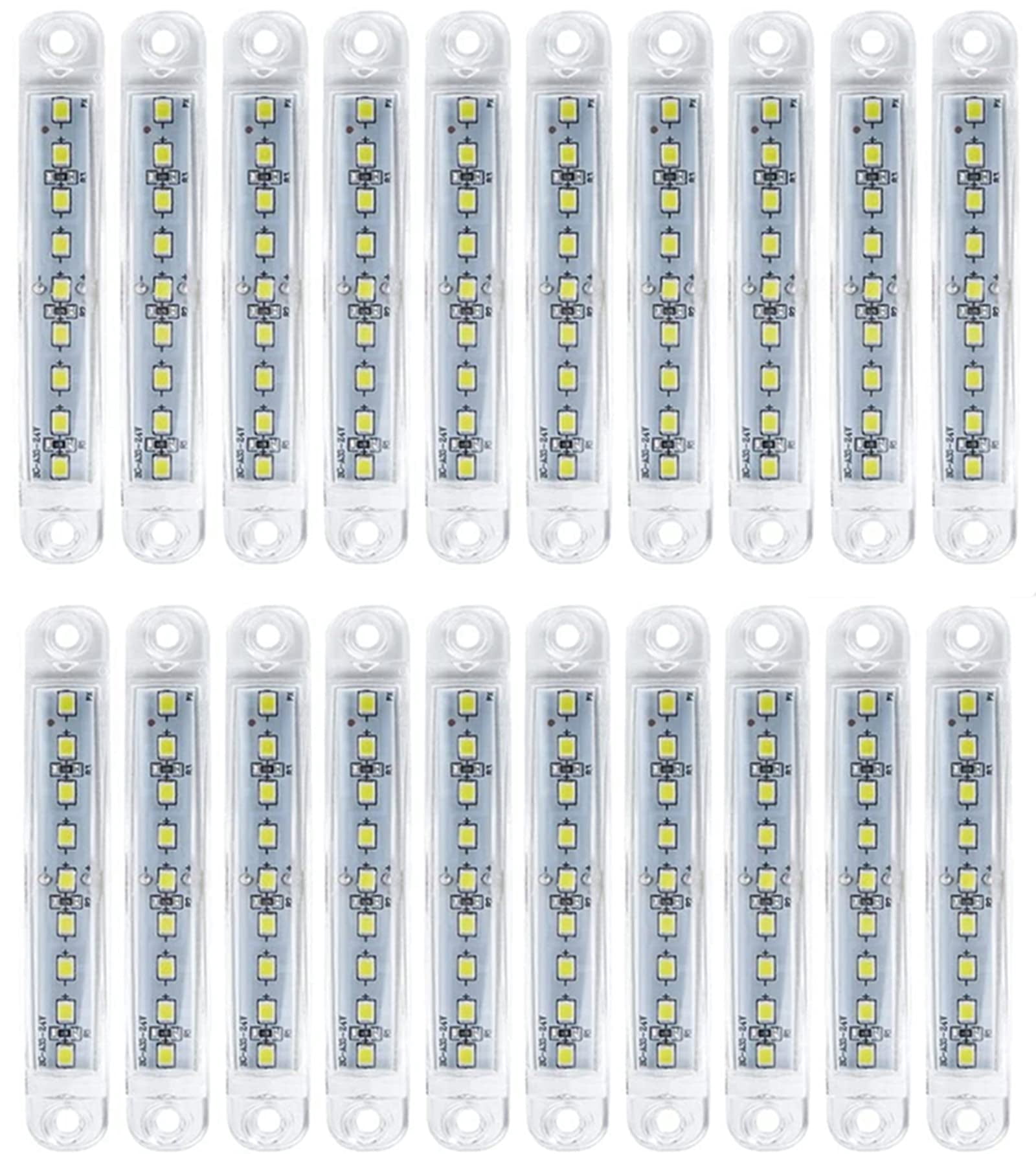 20Pcs Side Marker Lights 12-24V 9LED Marker Indicator Lights Front Rear ...