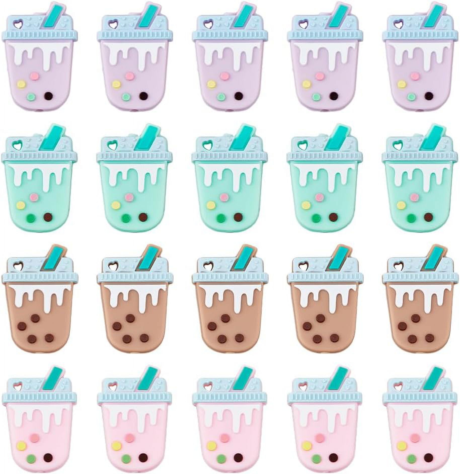 20Pcs Silicone Beads 4 Colors Cute Tea Beads Silicone Focal Beads Tea ...