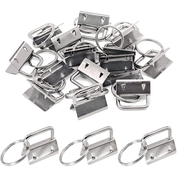 20Pcs Sliver 1 Inch Key Fob Hardware with Key Rings Sets, Perfect for ...