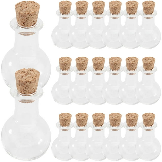 20Pcs Small Glass Bottle Wish Bottle with Cork Potion Bottle Glass ...