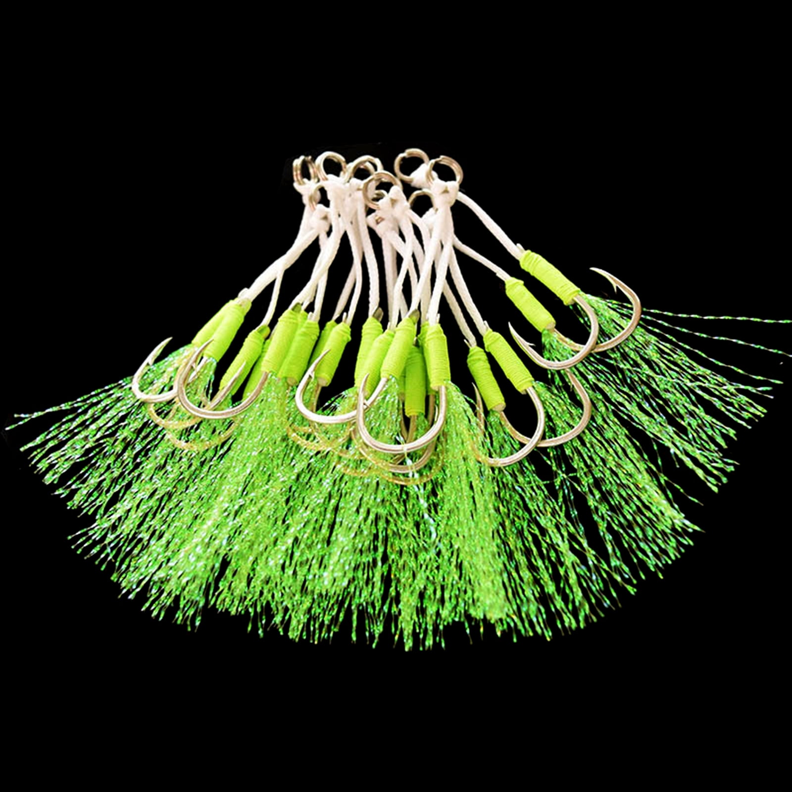 20Pcs Small Jigs Jigging Hook Assist Rigs Circles Hook Double Fishing ...