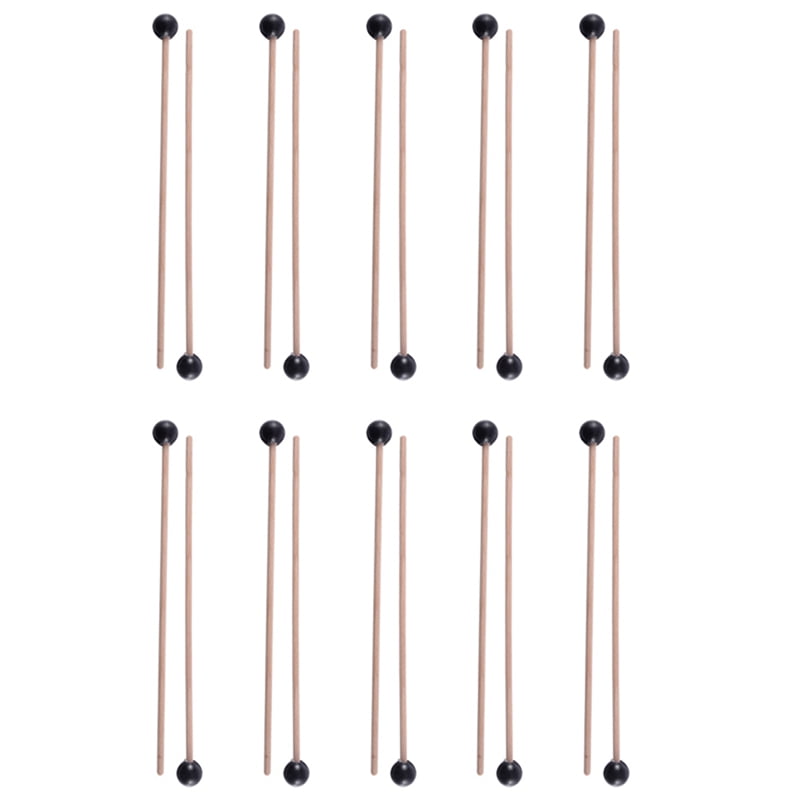20Pcs Soft Rubber Head Sticks Wood Handle Bell Mallets for Glockenspiel ...