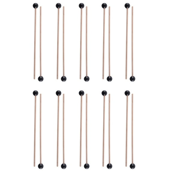 20Pcs Soft Rubber Head Sticks Wood Handle Bell Mallets for Glockenspiel ...